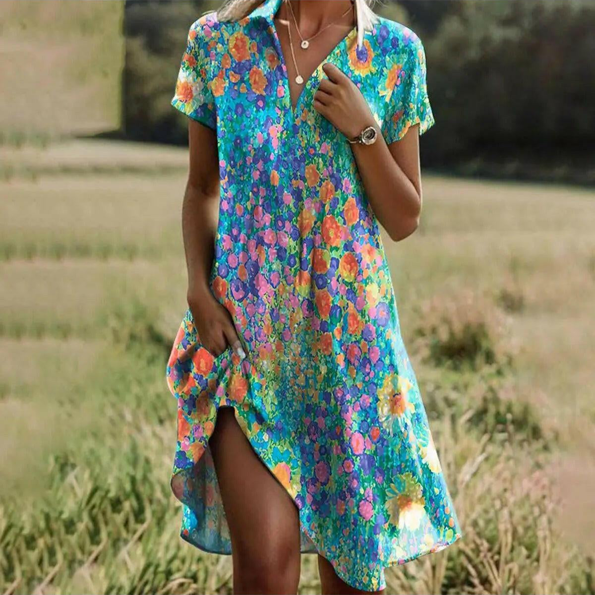 Jane | Stylish Elegant Multi-Color Dress | Lumina Wear